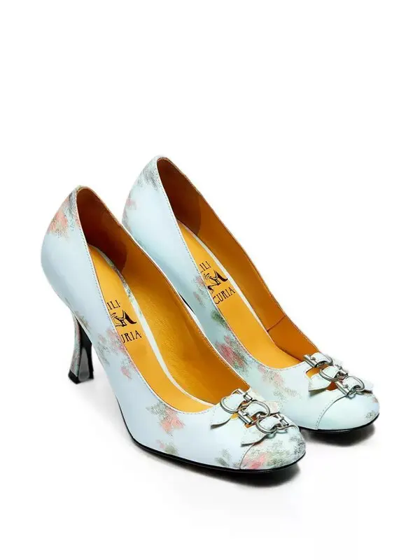 LILI CURIA Babette Floral-print Buckle-detail Pumps