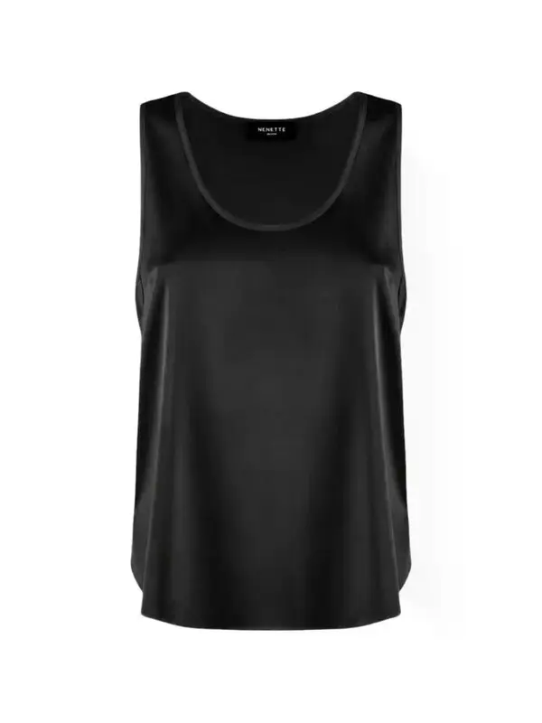 NENETTE Satin-finish Scoop-neck Top