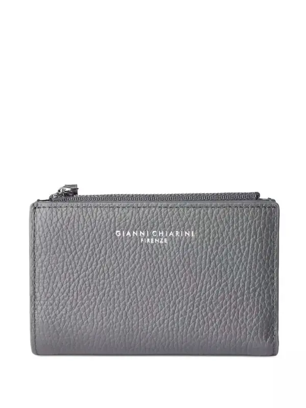 GIANNI CHIARINI Logo-print Pebbled Wallet - Grey