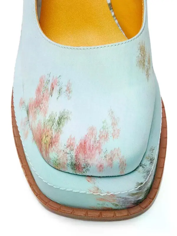 LILI CURIA Nico Floral-print Heeled Mules
