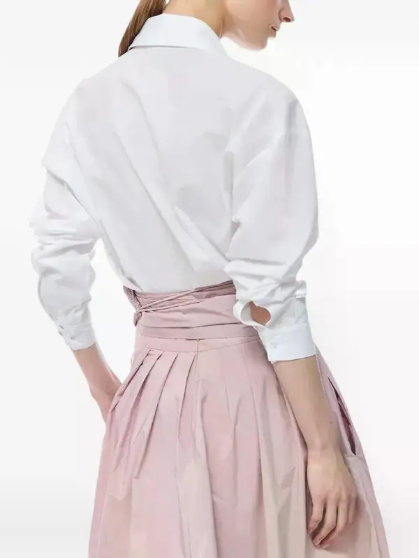 NENETTE Felicità Floral-appliqué Pointed-collar Shirt