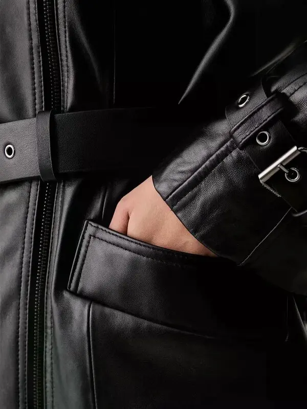 TRUSSARDI Leather Biker Jacket
