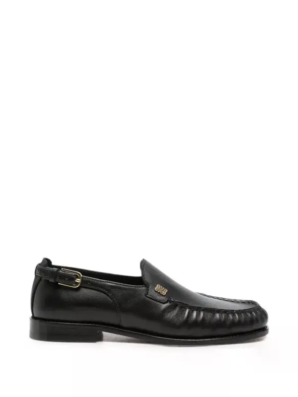 Sandro Buckle-detail Leather Loafers