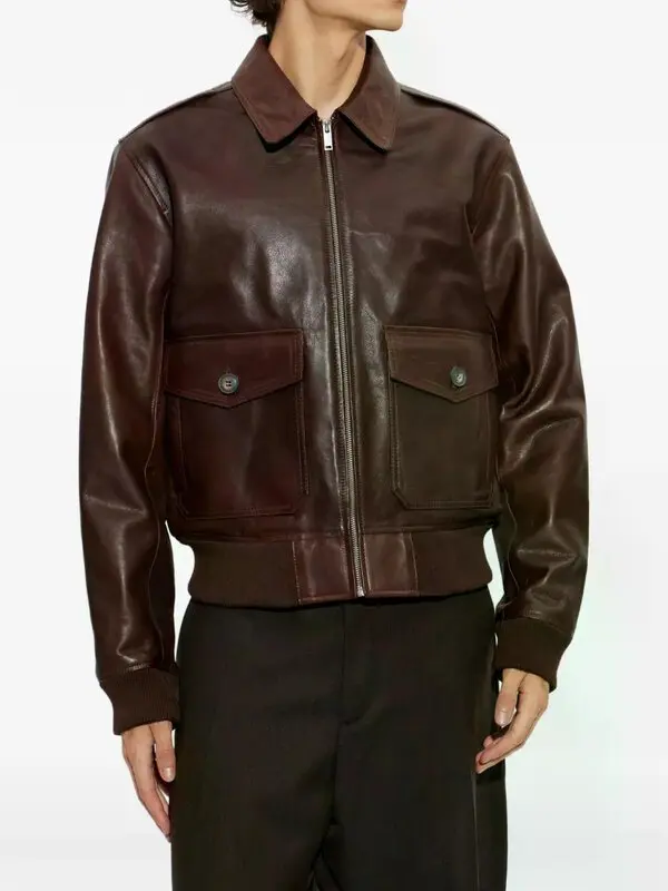 A.p.c. Gael Leather Jacket - Brown