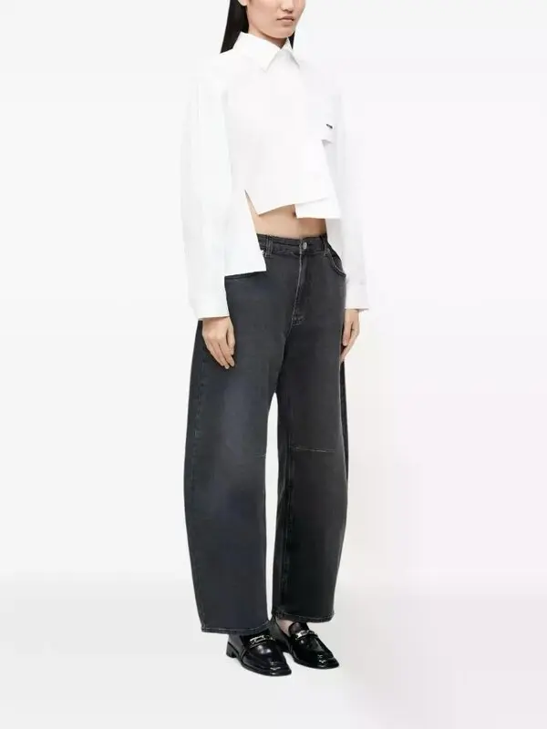 Moschino Asymmetric Logo-embroidered Shirt