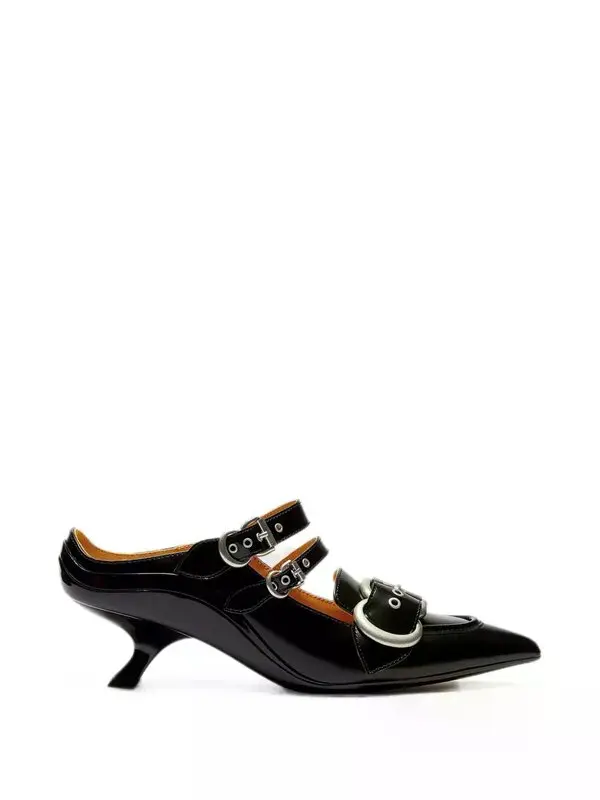 LILI CURIA Astrid Buckle-detail Pointed-toe Mules