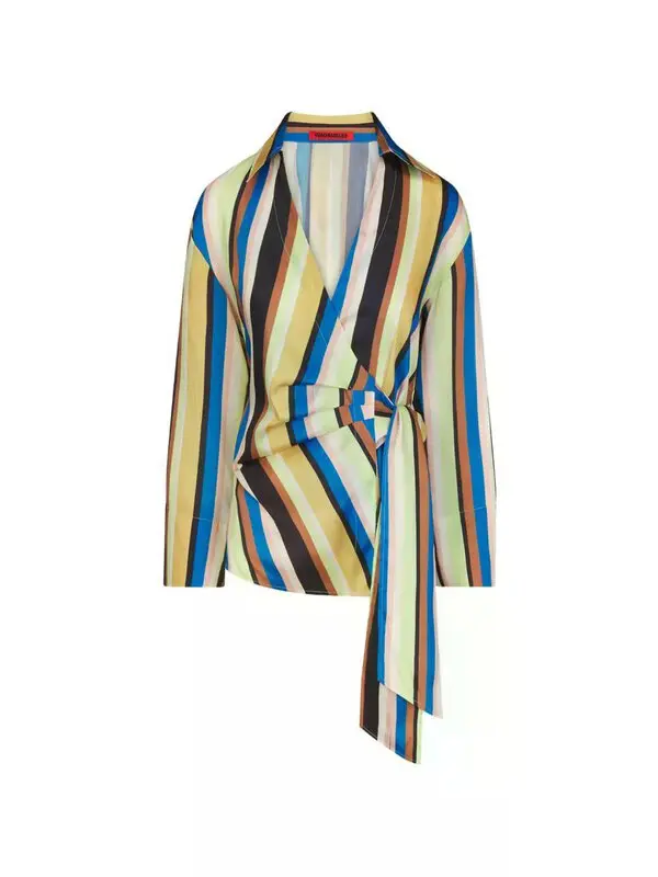 SIMONMILLER Striped Wrap Blouse - Yellow