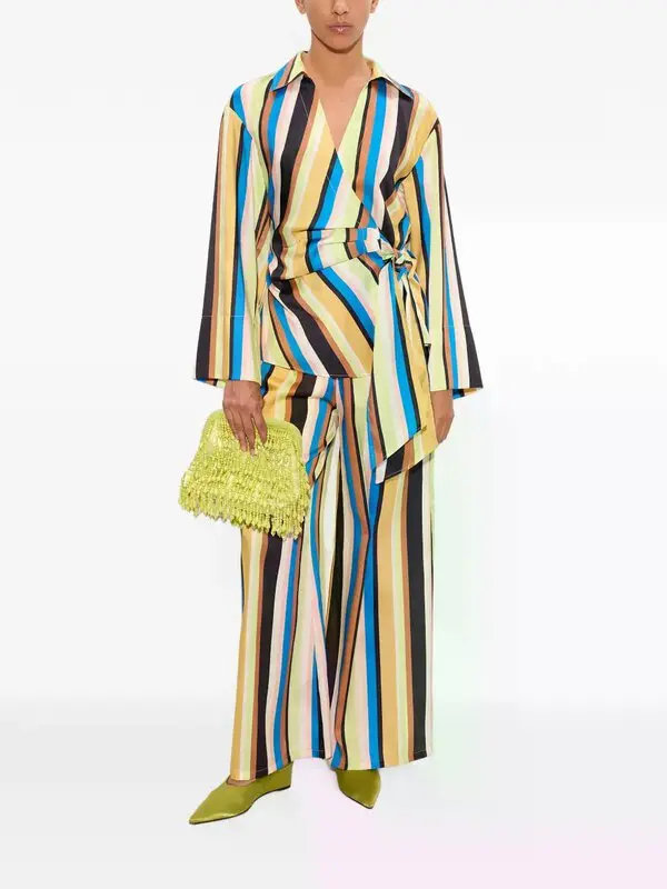 SIMONMILLER Striped Wrap Blouse - Yellow