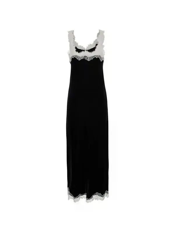 Gold Hawk Harper Lace-trim Silk Maxi Dress