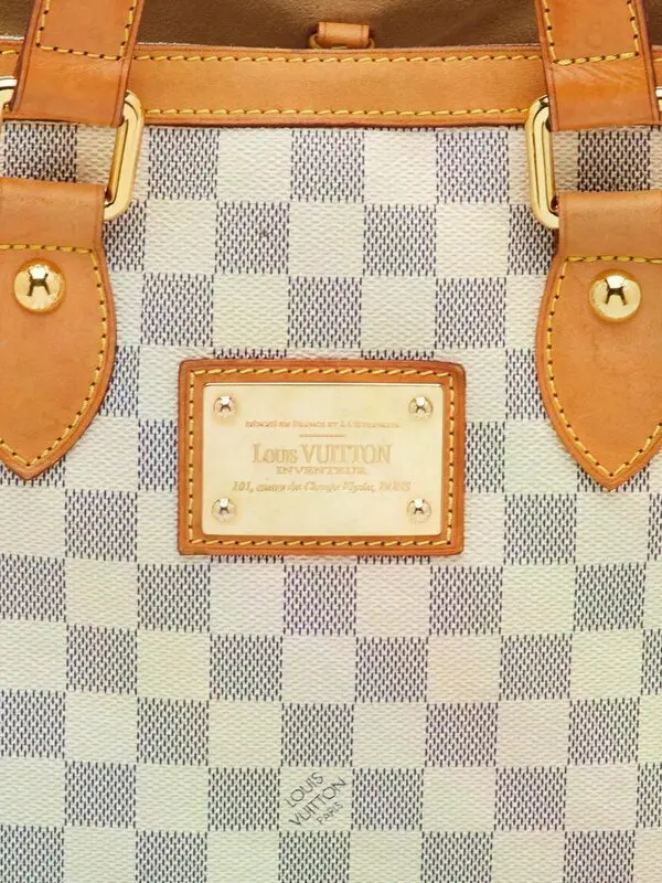 LOUIS VUITTON Damier Azur Canvas Hampstead Tote Bag - White
