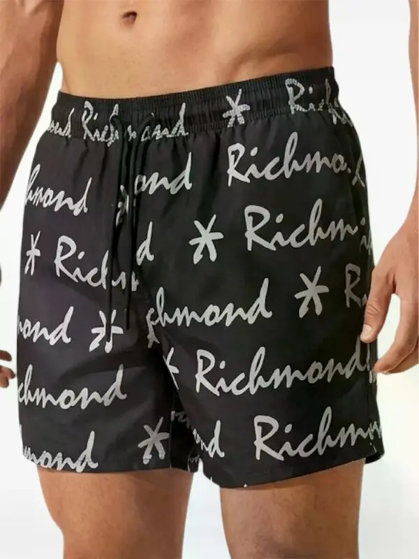 John Richmond Logo-print Drawstring Swim Shorts