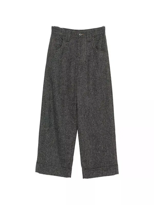 Brunello Cucinelli Wool Flecked Wide-leg Trousers