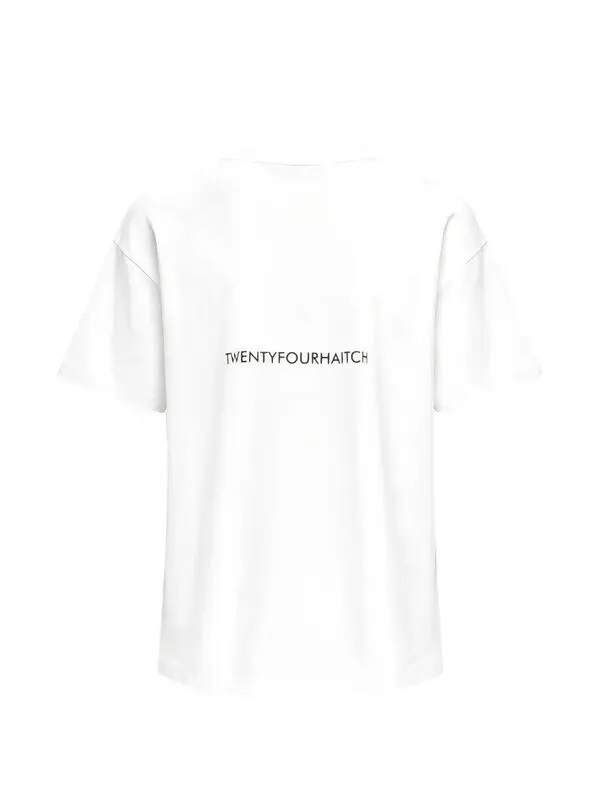 TWENTY FOURHAITCH Logo-print Crew-neck T-shirt - White