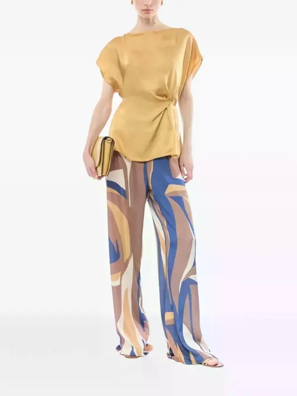 NENETTE Abstract-print Wide-leg Trousers