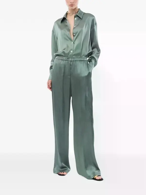 NENETTE Crinkle-satin Wide-leg Trousers