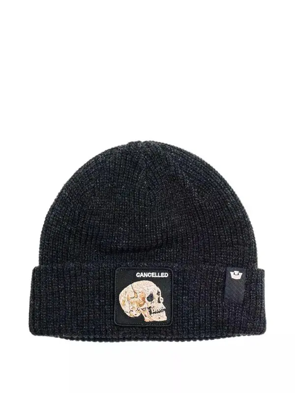 GOORIN BROS The Cancelled Ribbed-knit Skull-patch Beanie Hat