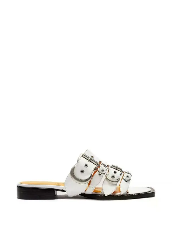 LILI CURIA Margo Multi-buckle Square-toe Sandals - White