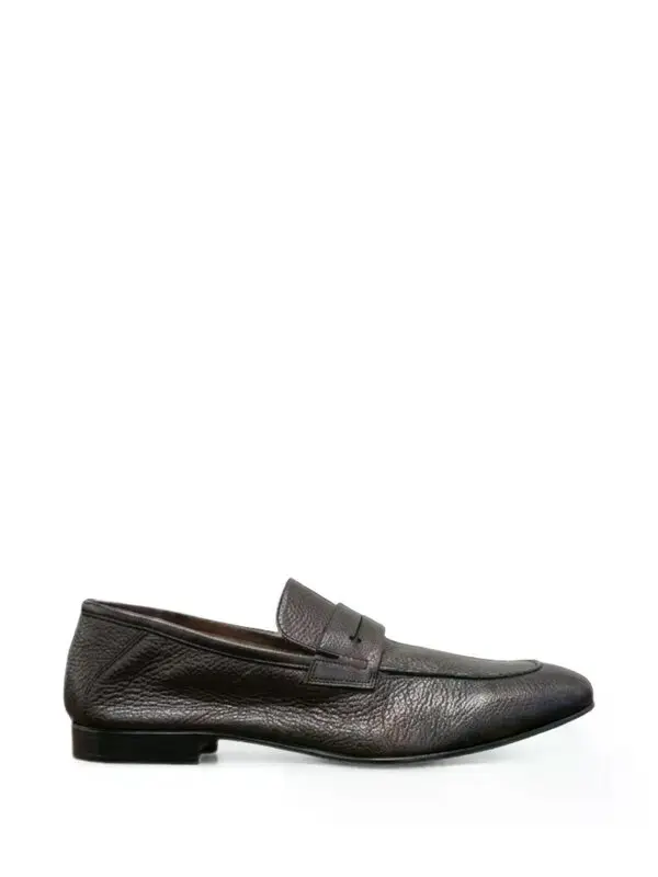 FABI Grained Leather Penny Loafers