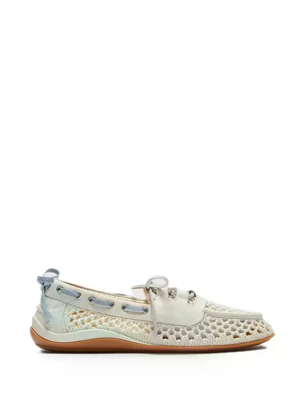 LILI CURIA Mara Crochet-knit Boat Shoes