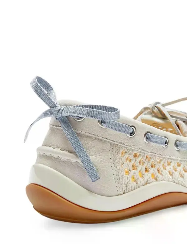 LILI CURIA Mara Crochet-knit Boat Shoes