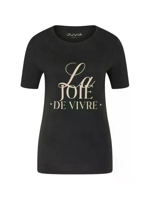JUVIA Christina Slub-texture T-shirt