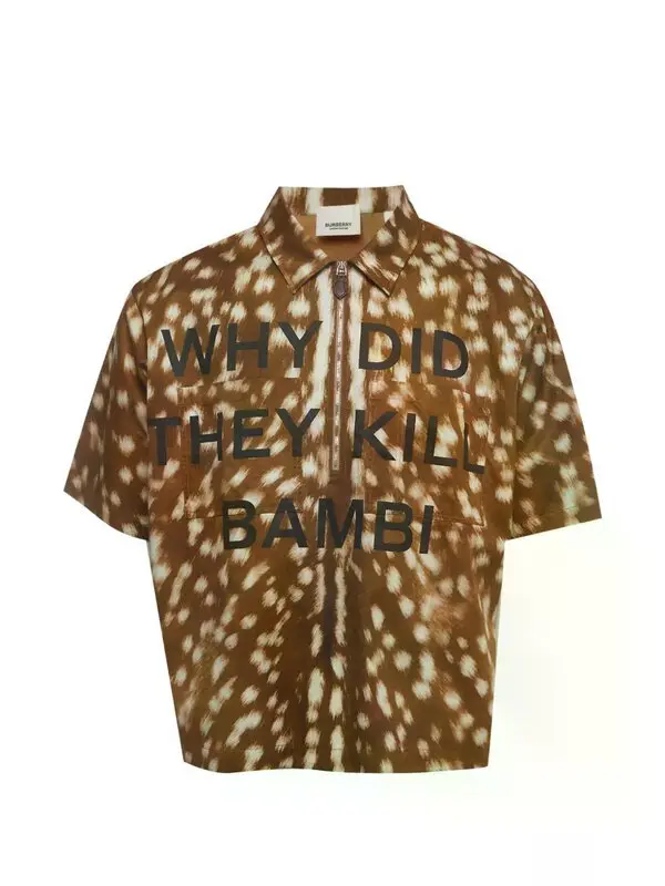 Burberry Deer Slogan-print Shirt