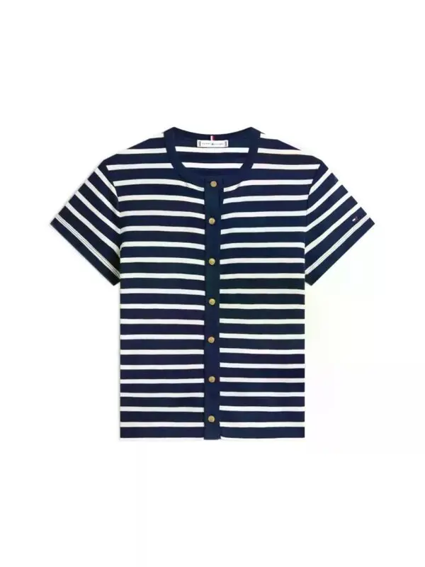 Tommy Hilfiger Striped Button-down T-shirt - Blue