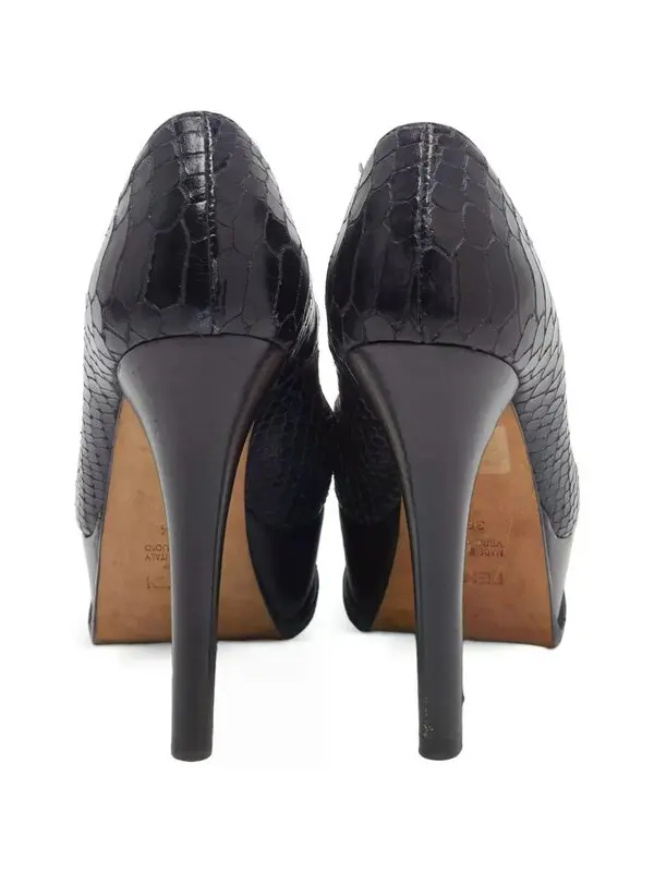 Fendi Fendista Crocodile-effect Platform Pumps - Black