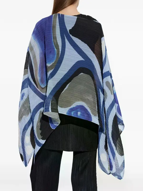 Issey Miyake Abstract-print Pleated Top