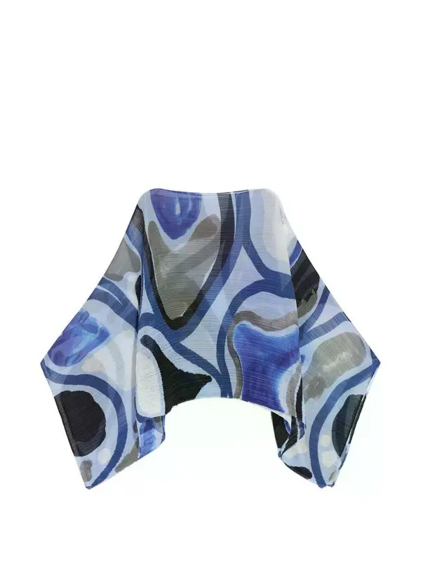 Issey Miyake Abstract-print Pleated Top