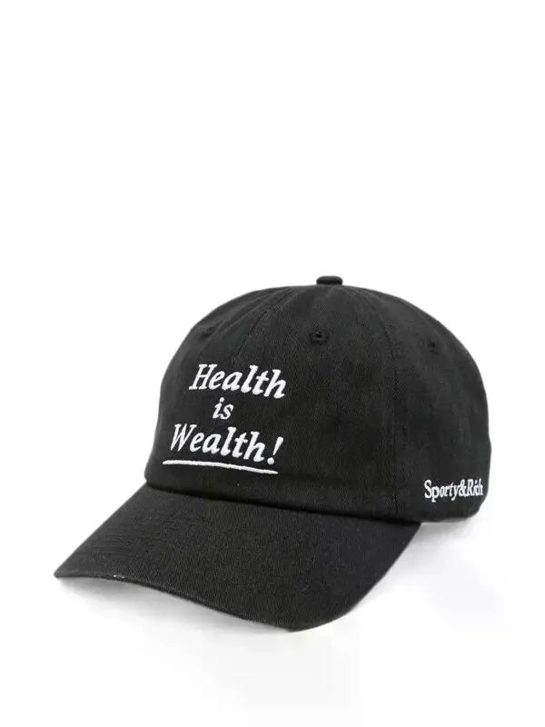 SPORTY & RICH Logo-embroidered Baseball Cap - Black