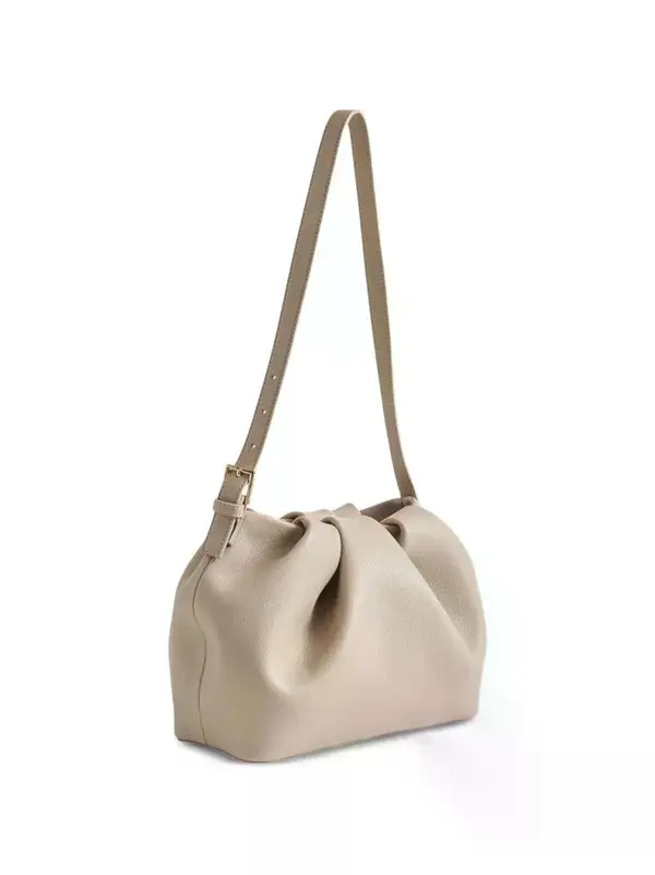THEMOIRE Athena Grained Bucket Bag - Neutrals