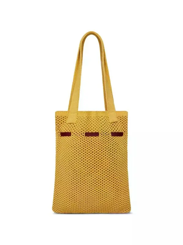 LILI CURIA Ribbon-detail Knit Tote Bag
