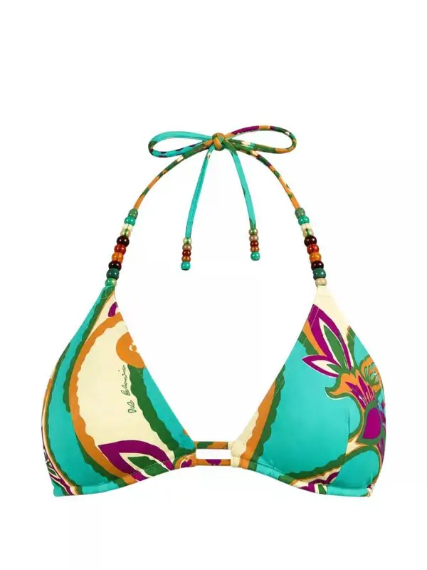 MISS BIKINI LUXE Bead-embellished Bikini Top - Blue