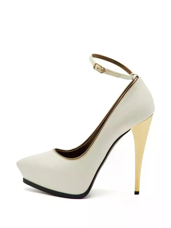 LANVIN Leather Pointed-toe Heeled Pumps - Neutrals