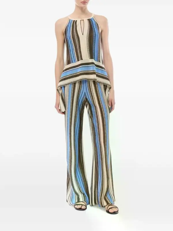 NENETTE Vertical-stripe Wide-leg Trousers