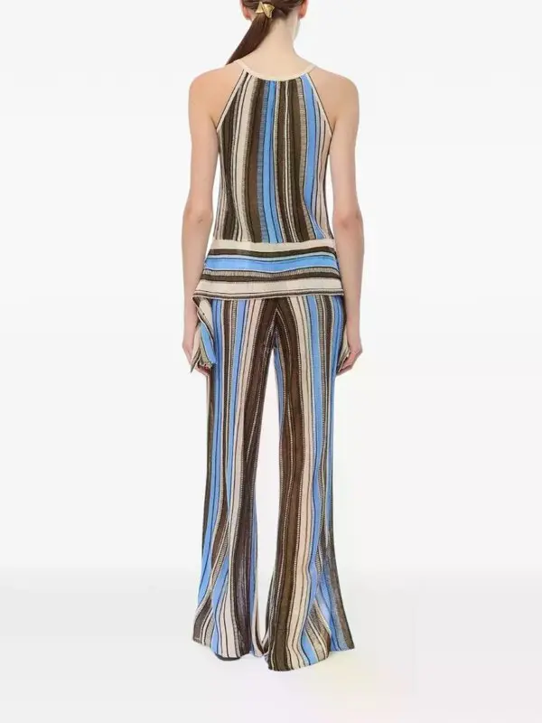 NENETTE Vertical-stripe Wide-leg Trousers
