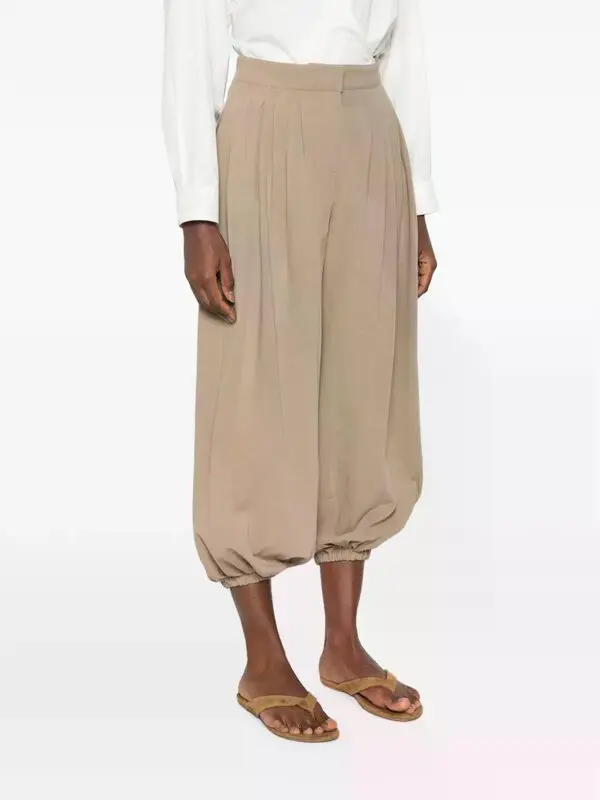 Source Unknown Ruched-details Tapered Trousers - Neutrals