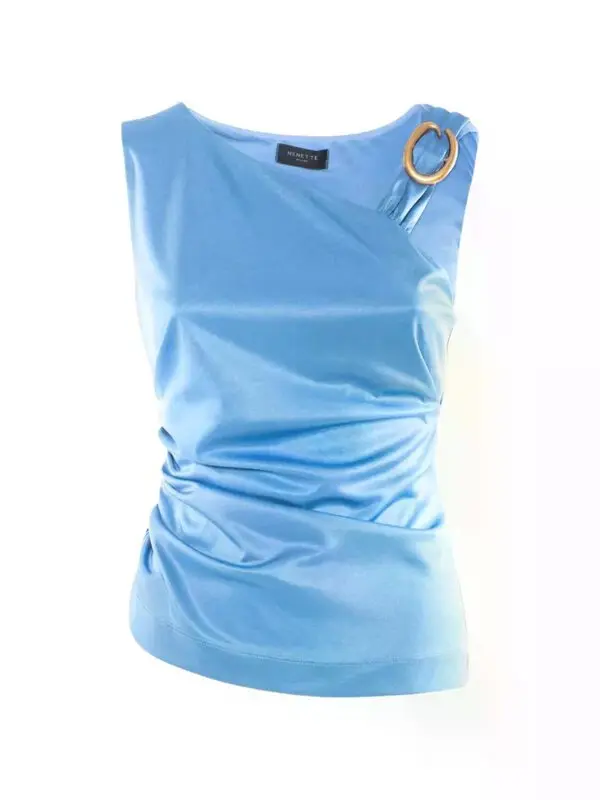 NENETTE Asymmetric Satin-finish Blouse