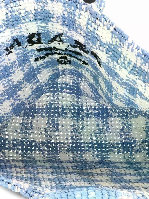 Prada Logo Raffia Large Tote Bag