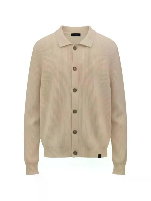 FAY Ribbed-knit Button-up Sweater