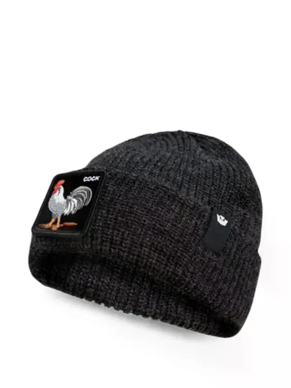 GOORIN BROS Ribbed-knit Patch-detail Beanie Hat