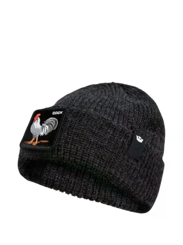 GOORIN BROS Ribbed-knit Patch-detail Beanie Hat - Grey