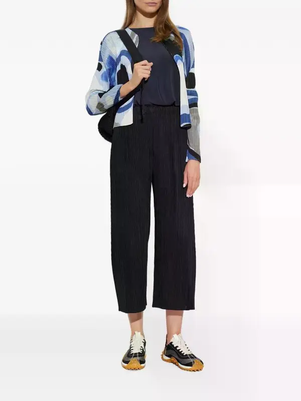 Issey Miyake Abstract-print Pleated Cardigan