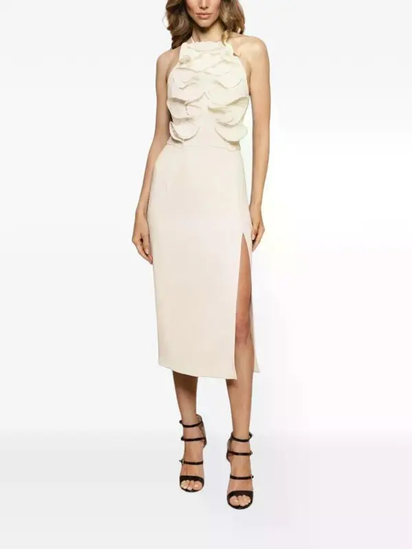 DIVEDIVINE Floral-appliqué Halterneck Midi Dress