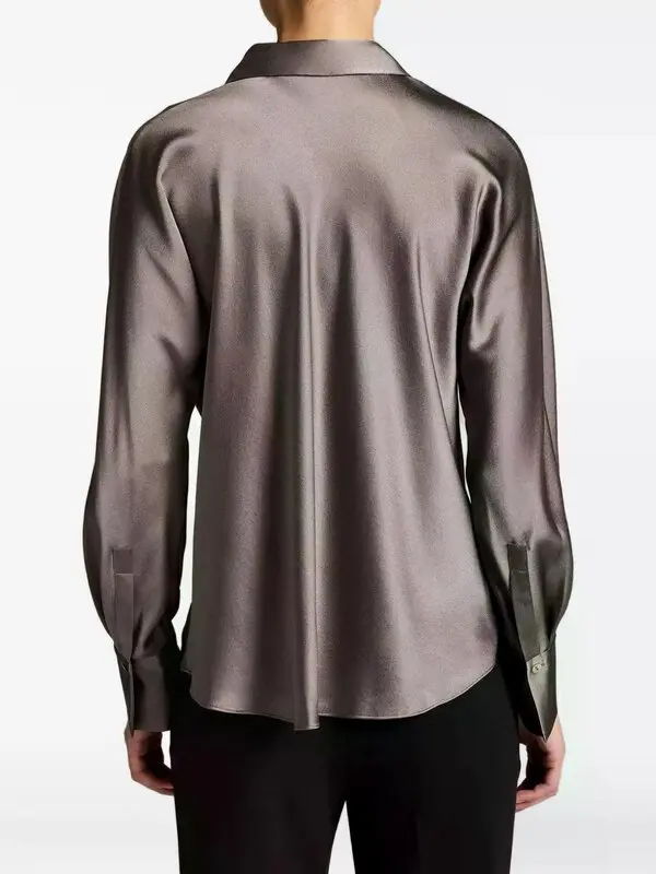 Vince Bias-cut Long-sleeve Blouse