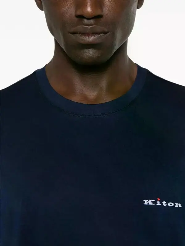 Kiton Logo-embroidered T-shirt