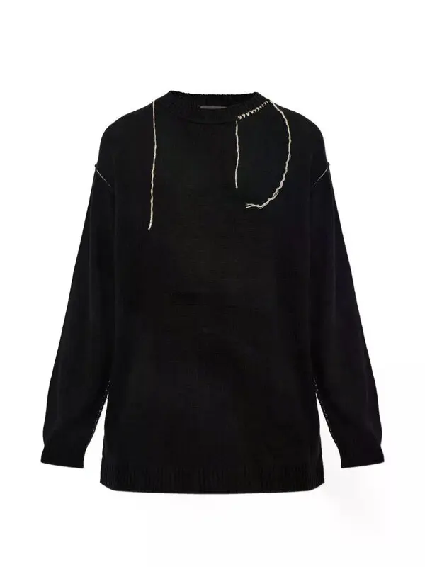 Yohji Yamamoto Embroidered Round-neck Sweater