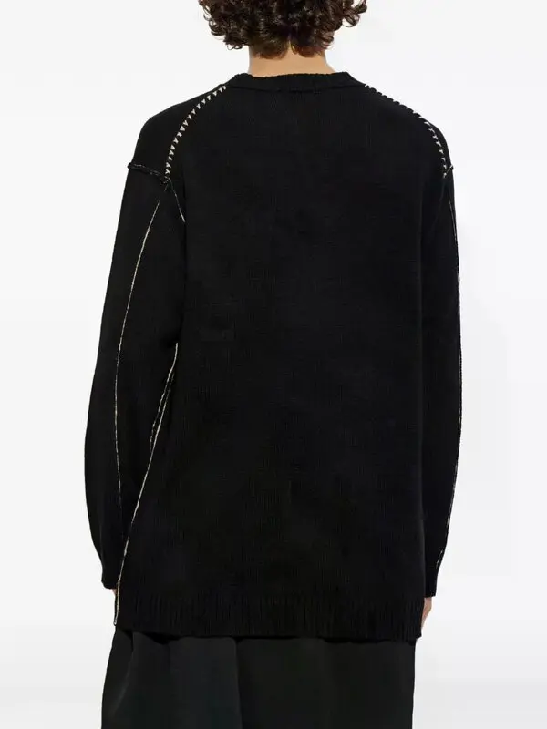 Yohji Yamamoto Embroidered Round-neck Sweater