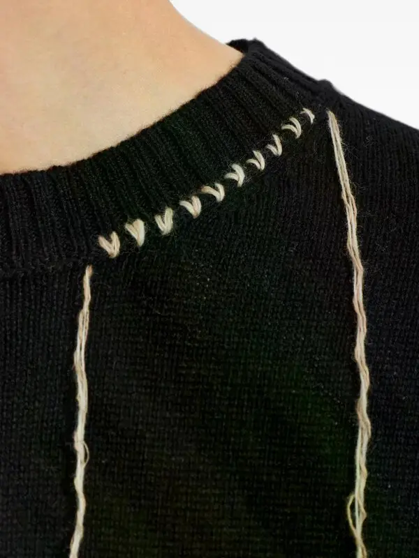 Yohji Yamamoto Embroidered Round-neck Sweater